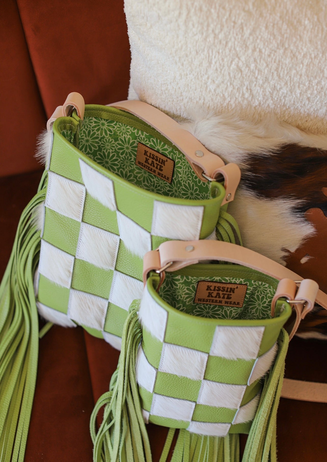 Electric Green Checkers – Kissin’ Kate Western Wear