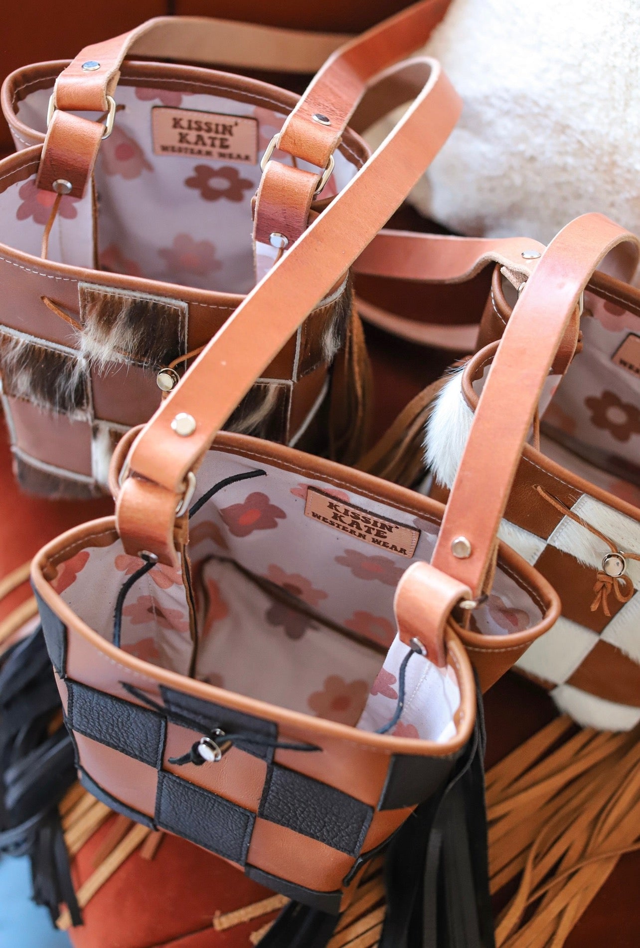 Checkered Bucket Bags – Kissin’ Kate Western Wear